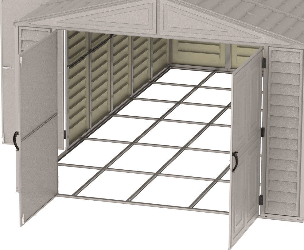 Duramax Vinyl Garage 10.5x20.5 w/ Foundation 2 Windows 15226