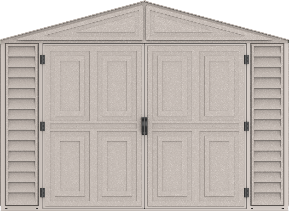 Duramax Vinyl Garage 10.5x28.5 w/ Foundation 2 Windows 15526